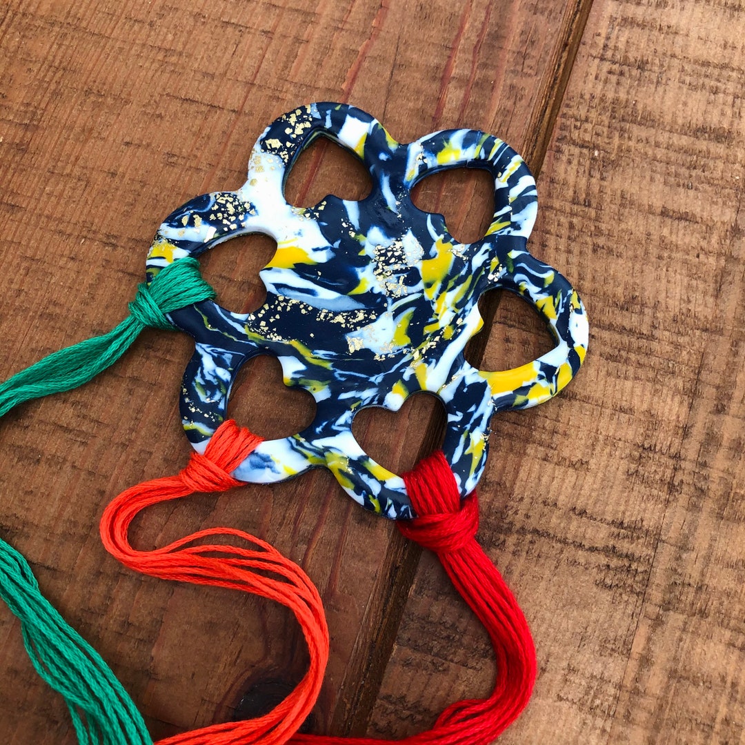 Navy Blue Marble Thread Organiser - Floss Organiser - Cross Stitch ...