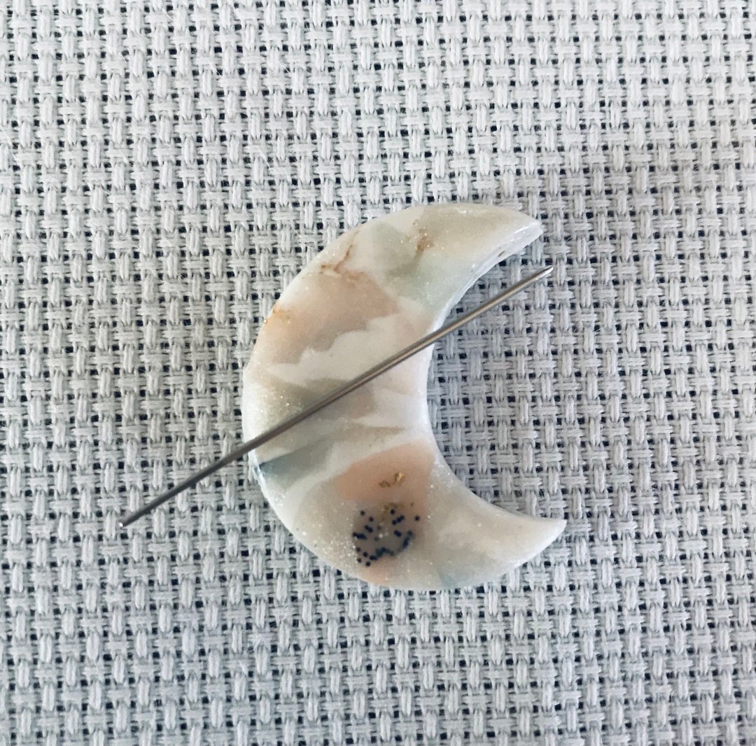 Pearlescent Moon Needle Minder for Cross Stitch / Needle Nanny / Needle ...