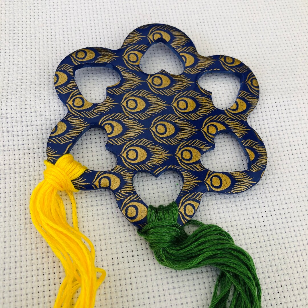 Peacock Feather Thread Organiser - Floss Organiser - Cross Stitch ...