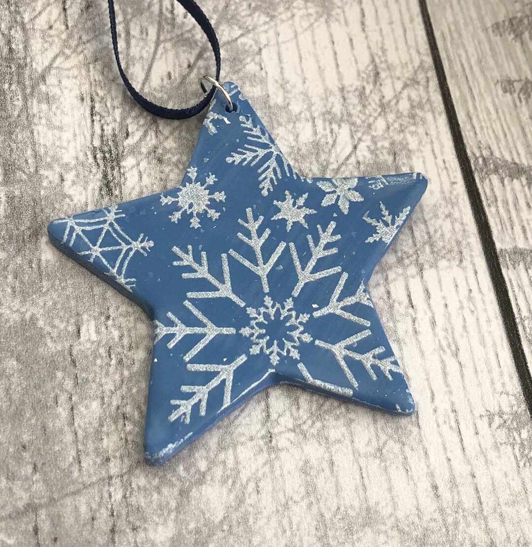 Blue Star Christmas Decoration // Star Ornament Xmas / Star Tree ...