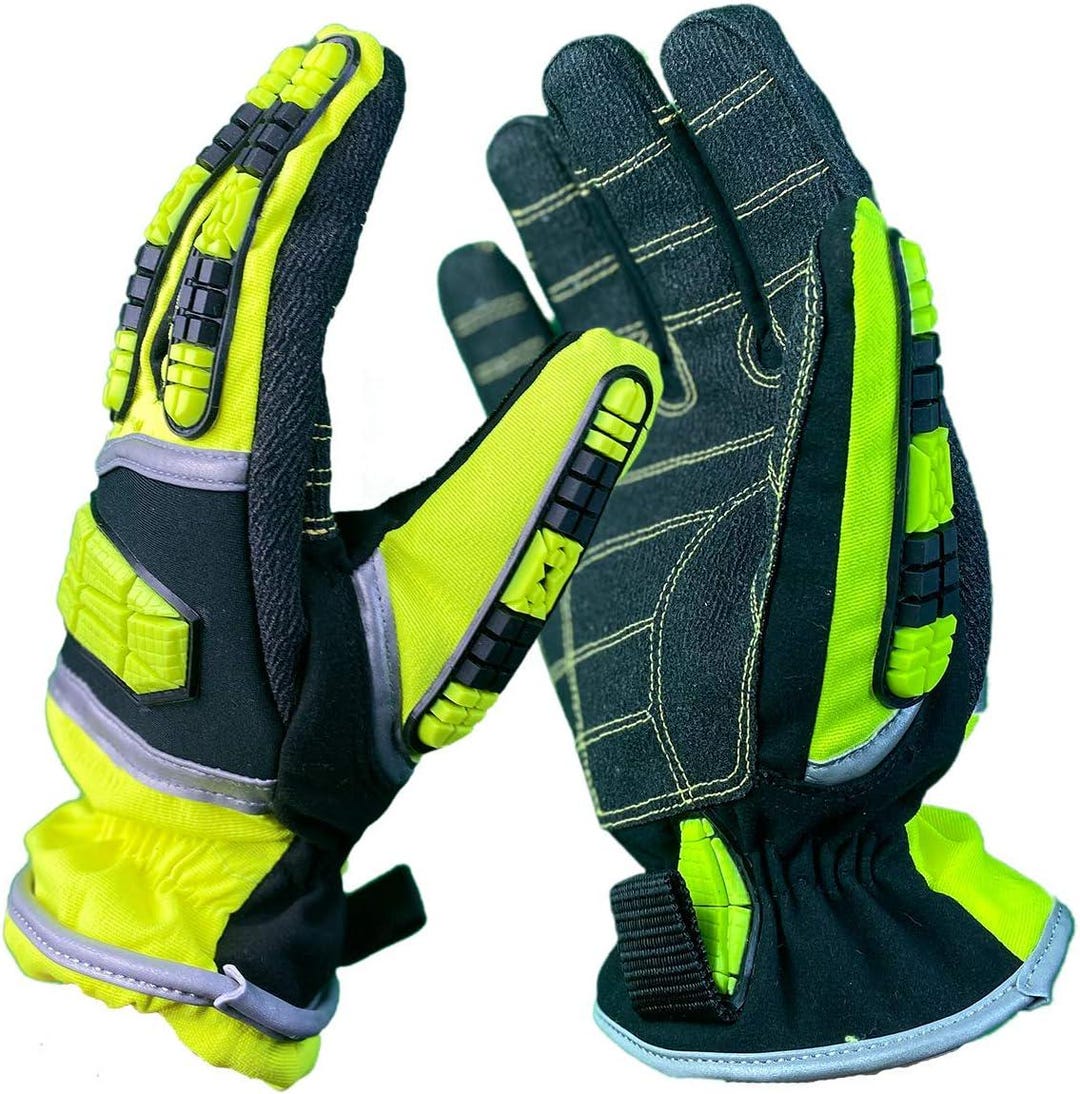 Men's High Visibility Extrication Safety Work Glove Fire Resistant ...