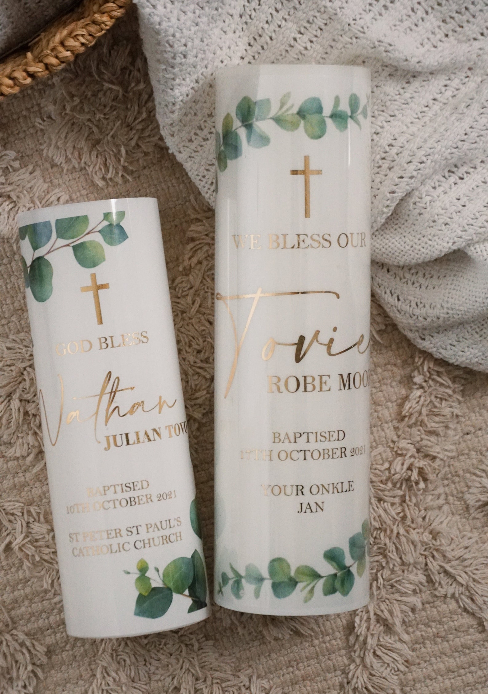 Baptism Candles/ Christening Candles/ Personalised Candles/ - Etsy