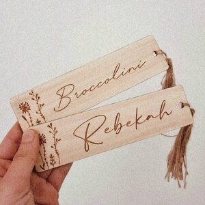Personalised Bookmark / Wooden Bookmark /floral Theme/ Laser Engraved ...