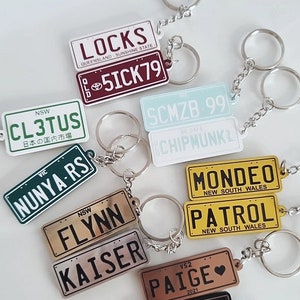 Number Plate Keyrings/custom Rego Keyrings/ Personalised Keyrings/rego ...