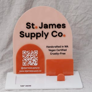 Custom Acrylic Square Reader Stand With Card Holder, QR Code & Logo ...