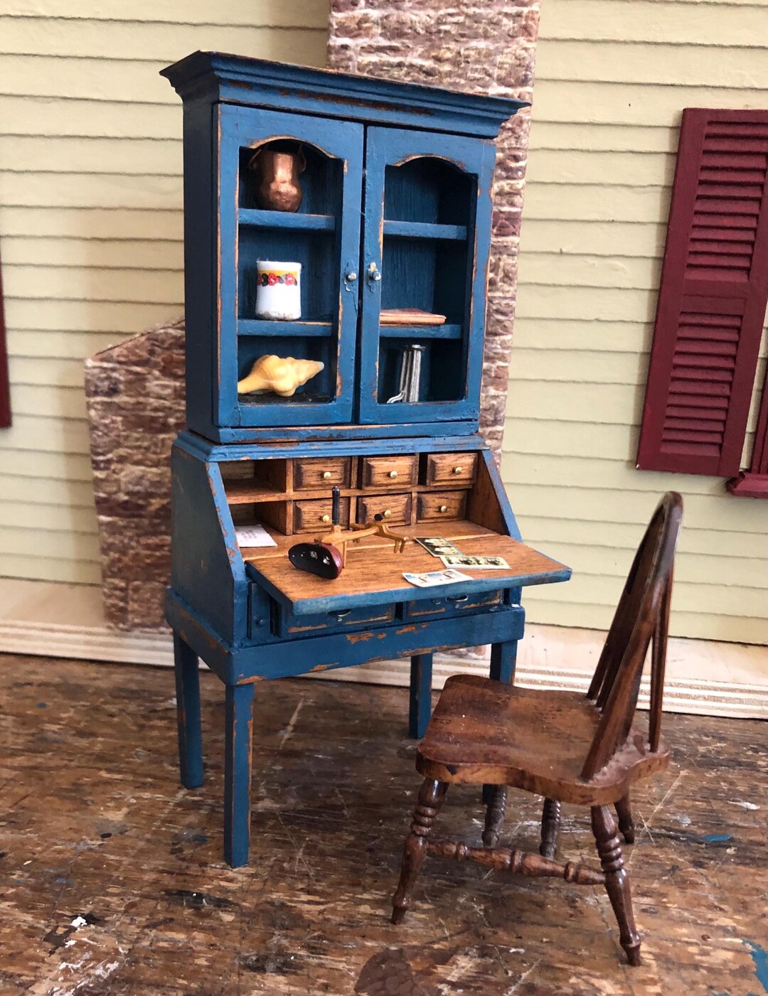 Miniature Artisan Refinished Secretary Desk - Etsy