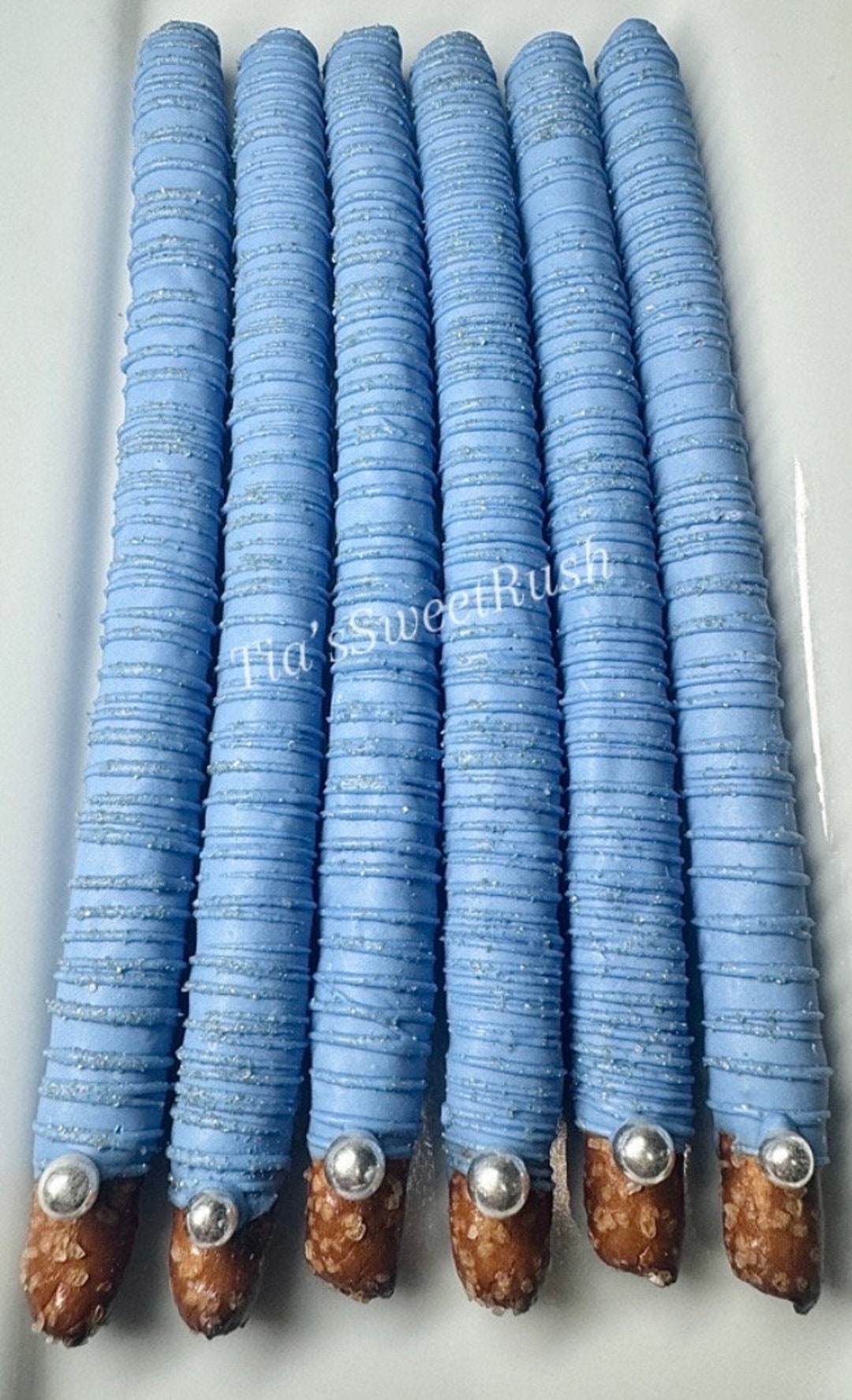 12 Pack | Chocolate Covered Pretzel | Blue Pretzels | Dipped Pretzels ...