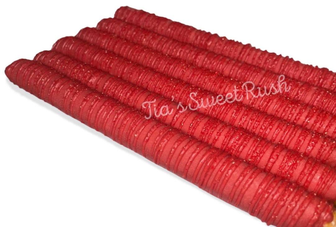Chocolate Covered Pretzel 12 Pack Red Red Pretzels Pretzel Rods ...