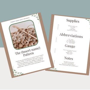 Neutral Canva Pattern Template // Crochet Pattern Template // Boho ...