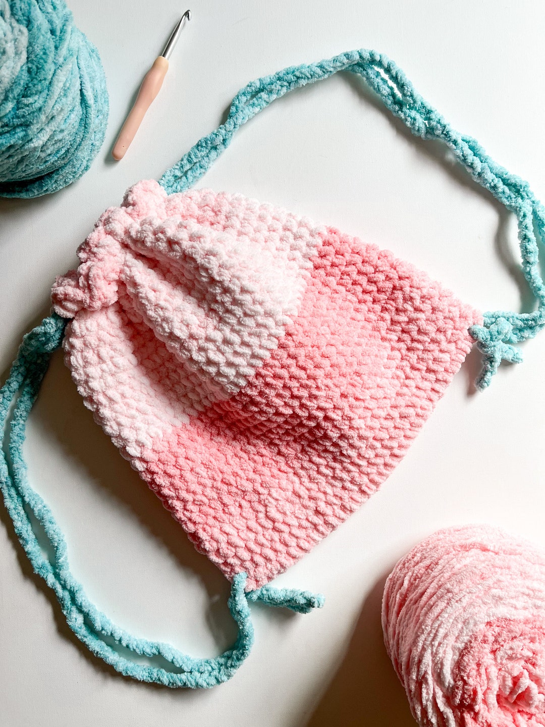 Kid's Crochet Backpack Pattern, Drawstring Backpack Crochet Pattern ...