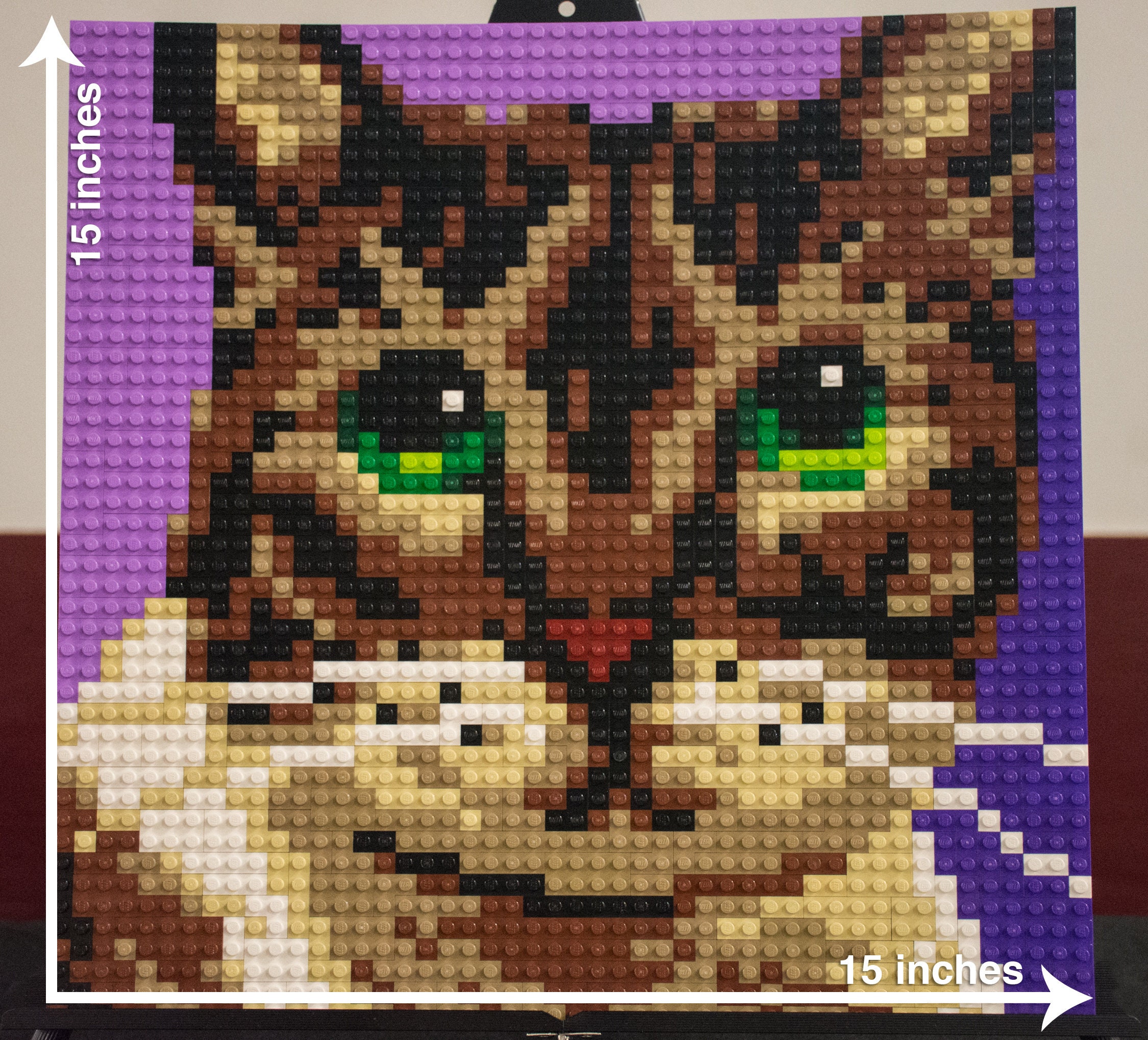 15 Inch Cat LEGO Mosaic Portrait Momo - Etsy Polska