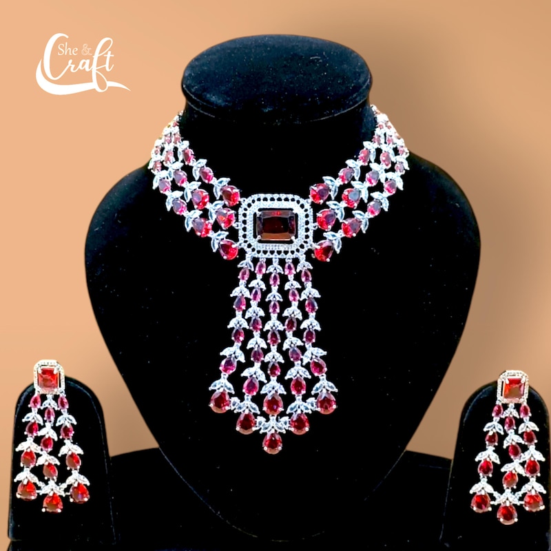 Red Jewelry Set - Etsy