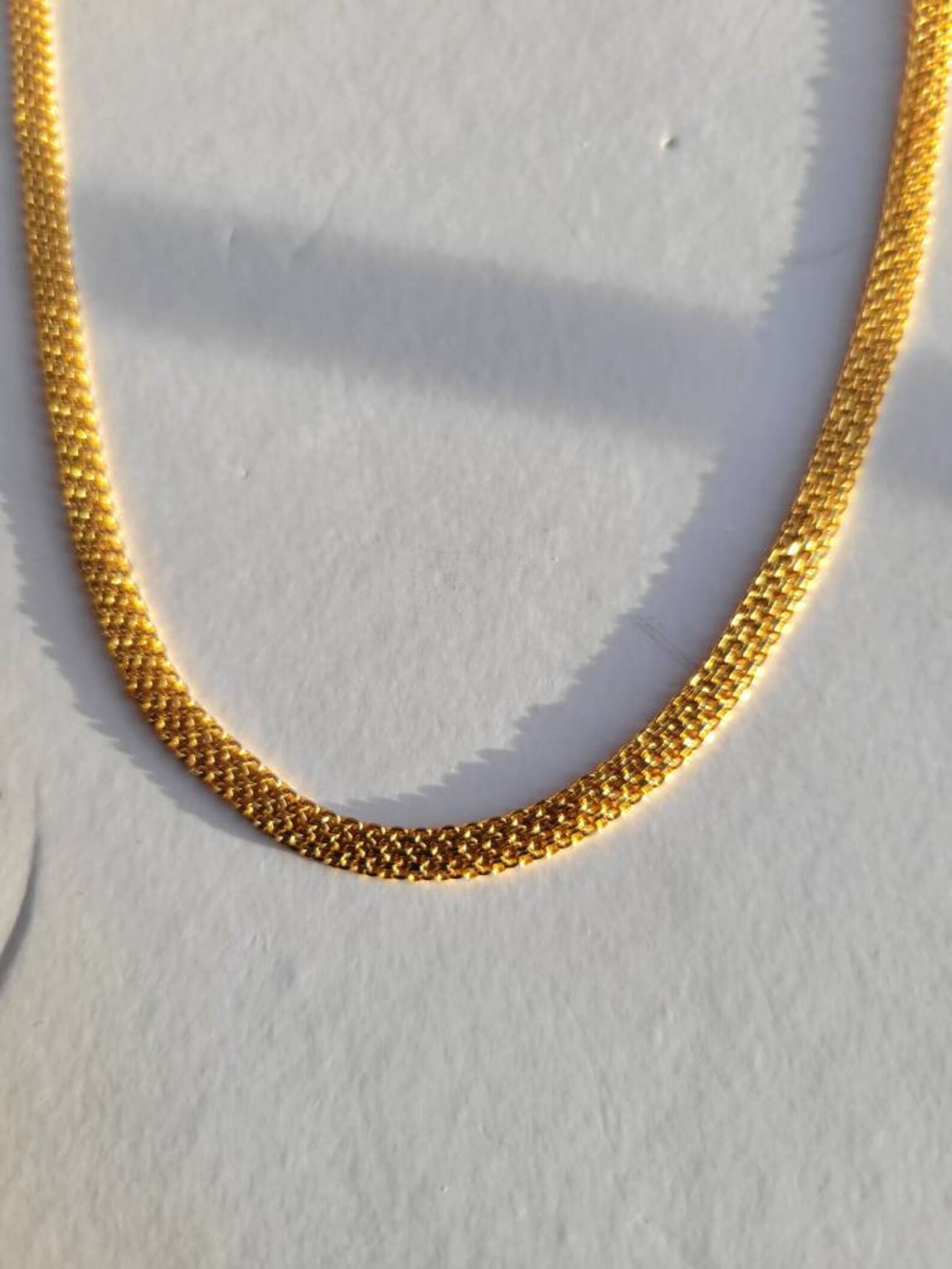 4.3mm 14k Shiny Gold Plated Chain / Bishmark Chain/ 18k Dubai - Etsy