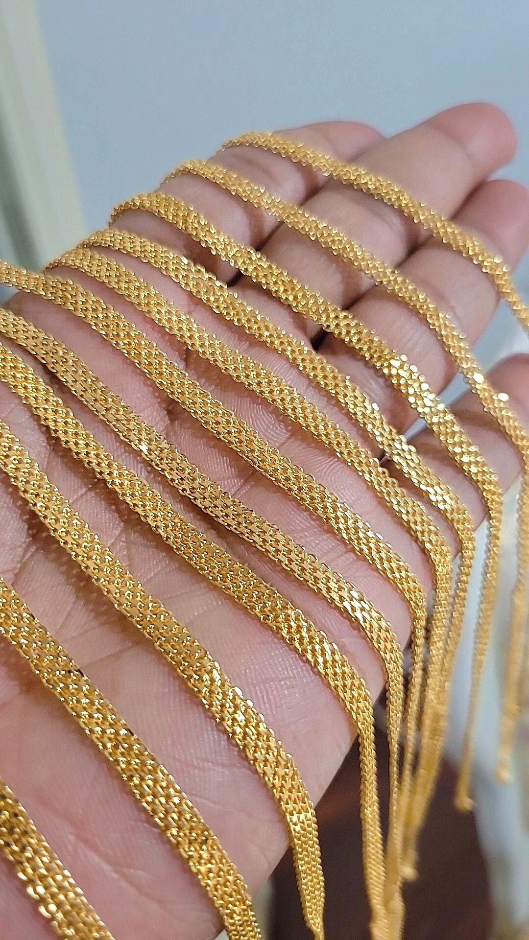 4.3mm 14k Shiny Gold Plated Chain / Bishmark Chain/ 18k Dubai Gold ...