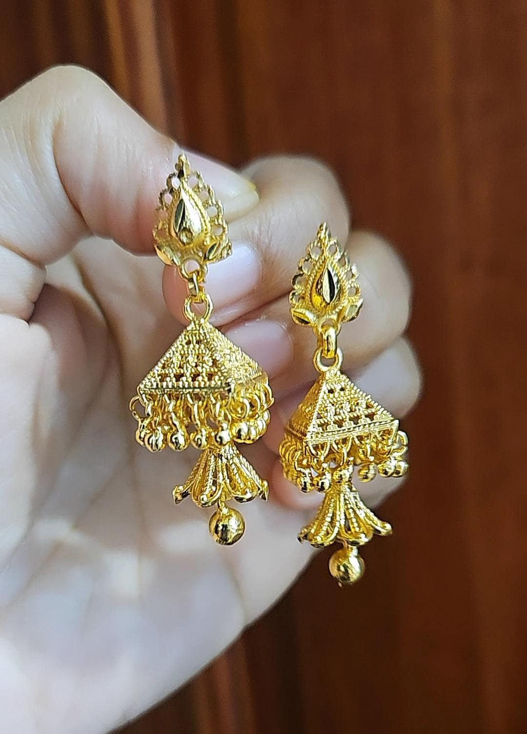 22k Gold Plated Jhumka Jhumkas Gold Jhumka Drop Jumki ball Jumki gold ...