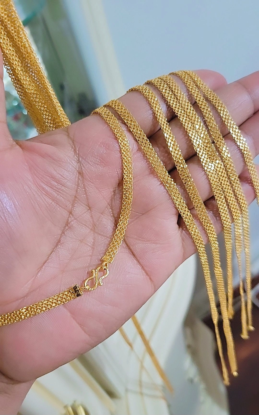 4.3mm 14k Shiny Gold Plated Chain / Bishmark Chain/ 18k Dubai Gold ...