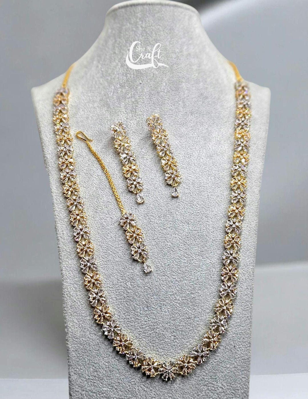 Gold/victorian Black Long Mala Set/indian Jewelry/desi Jewelry/mala ...