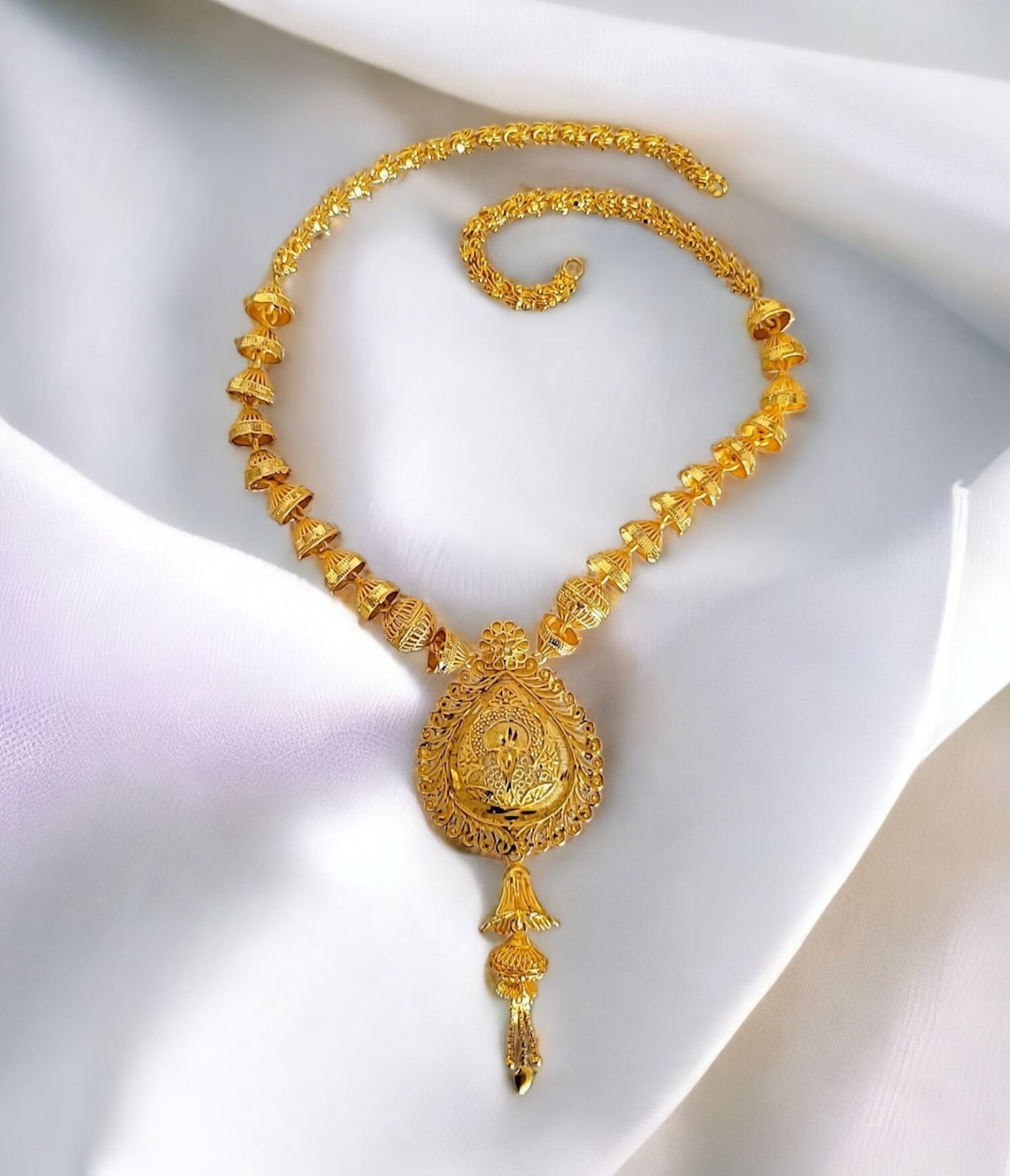 22k Real Dubai Gold Plated Long Necklace / Citi Gold Long Necklace ...