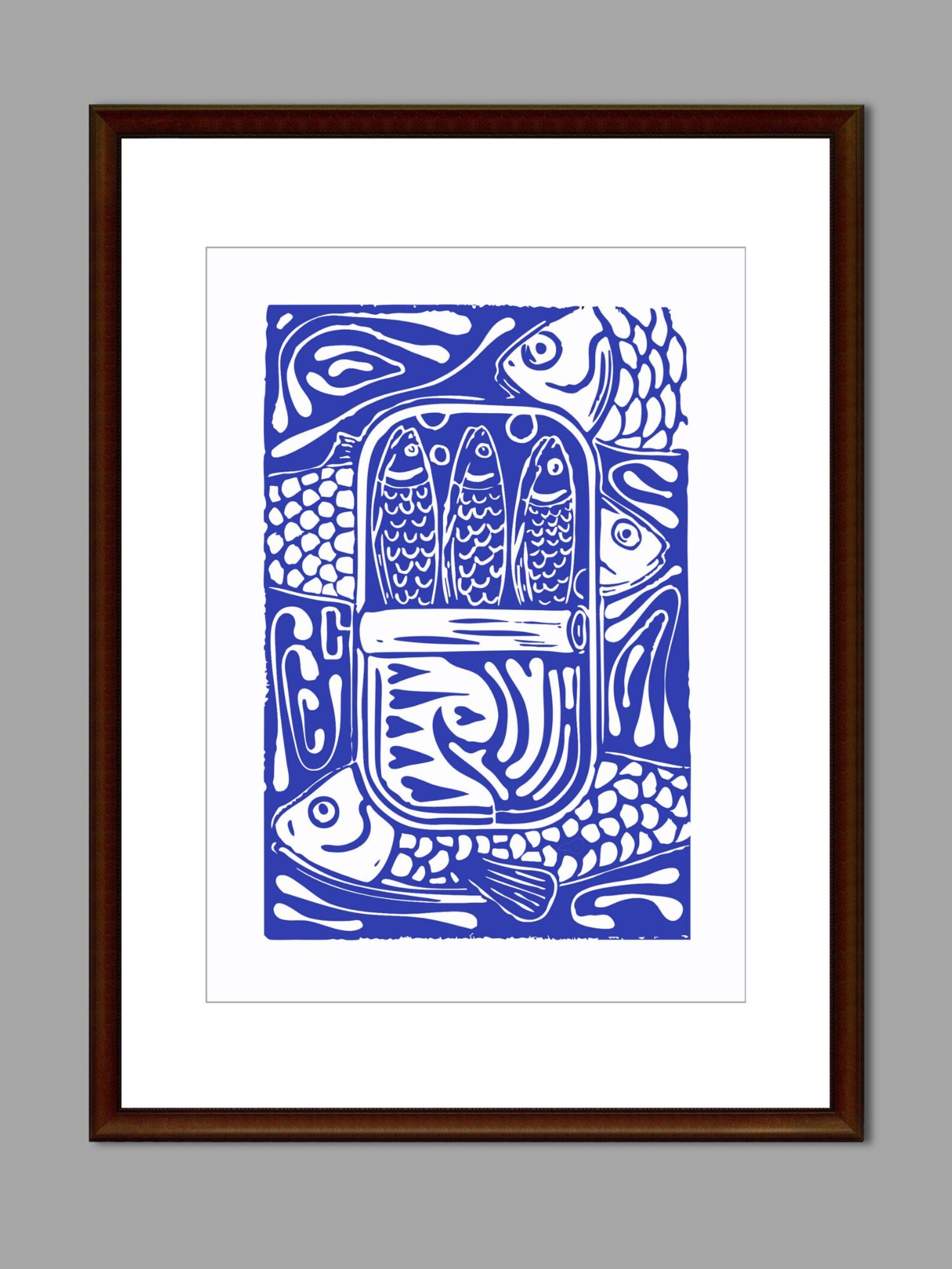 Tinned Fish (linocut) - Etsy