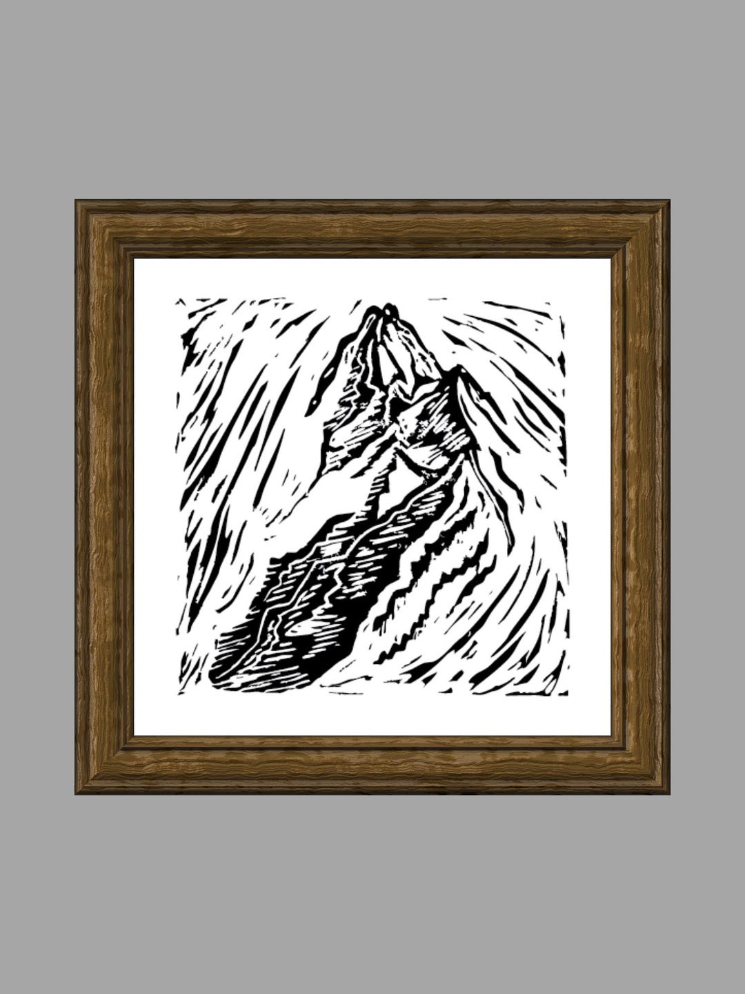 Handmade Mountains Linocut Print - Etsy