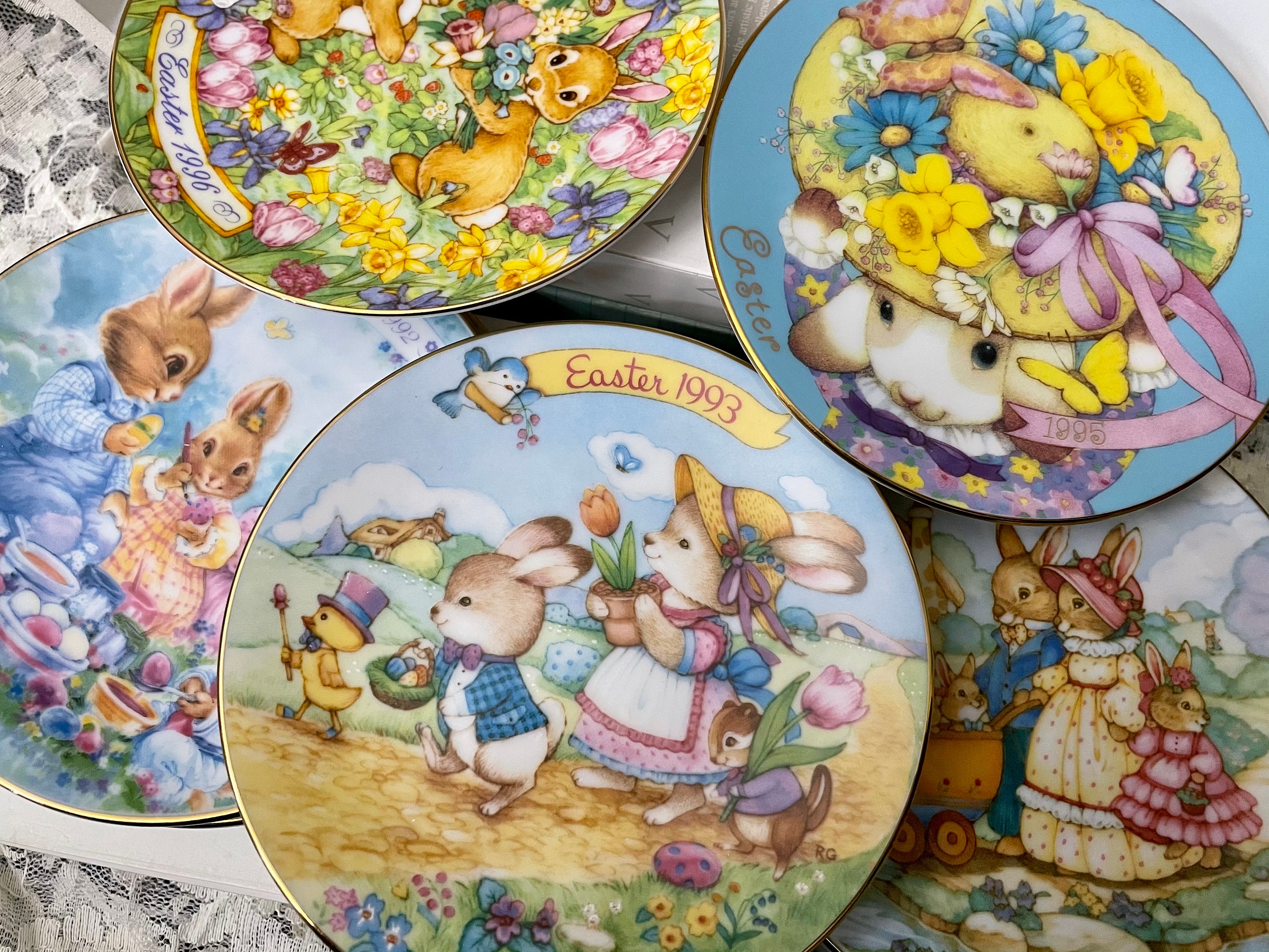Vintage Easter Collectible Plates From Avon 1991 1992 1993 - Etsy