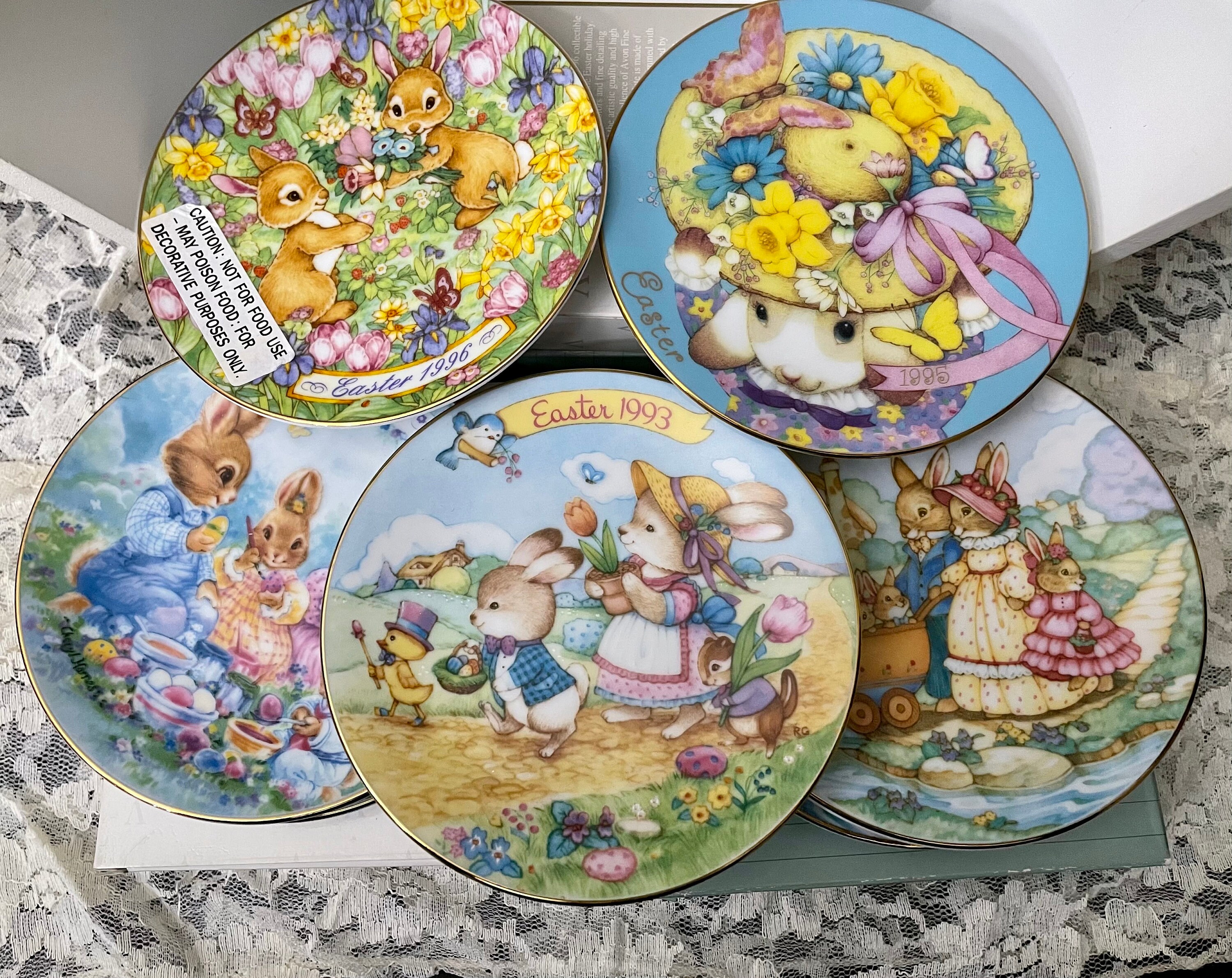 Vintage Easter Collectible Plates From Avon 1991 1992 1993 - Etsy