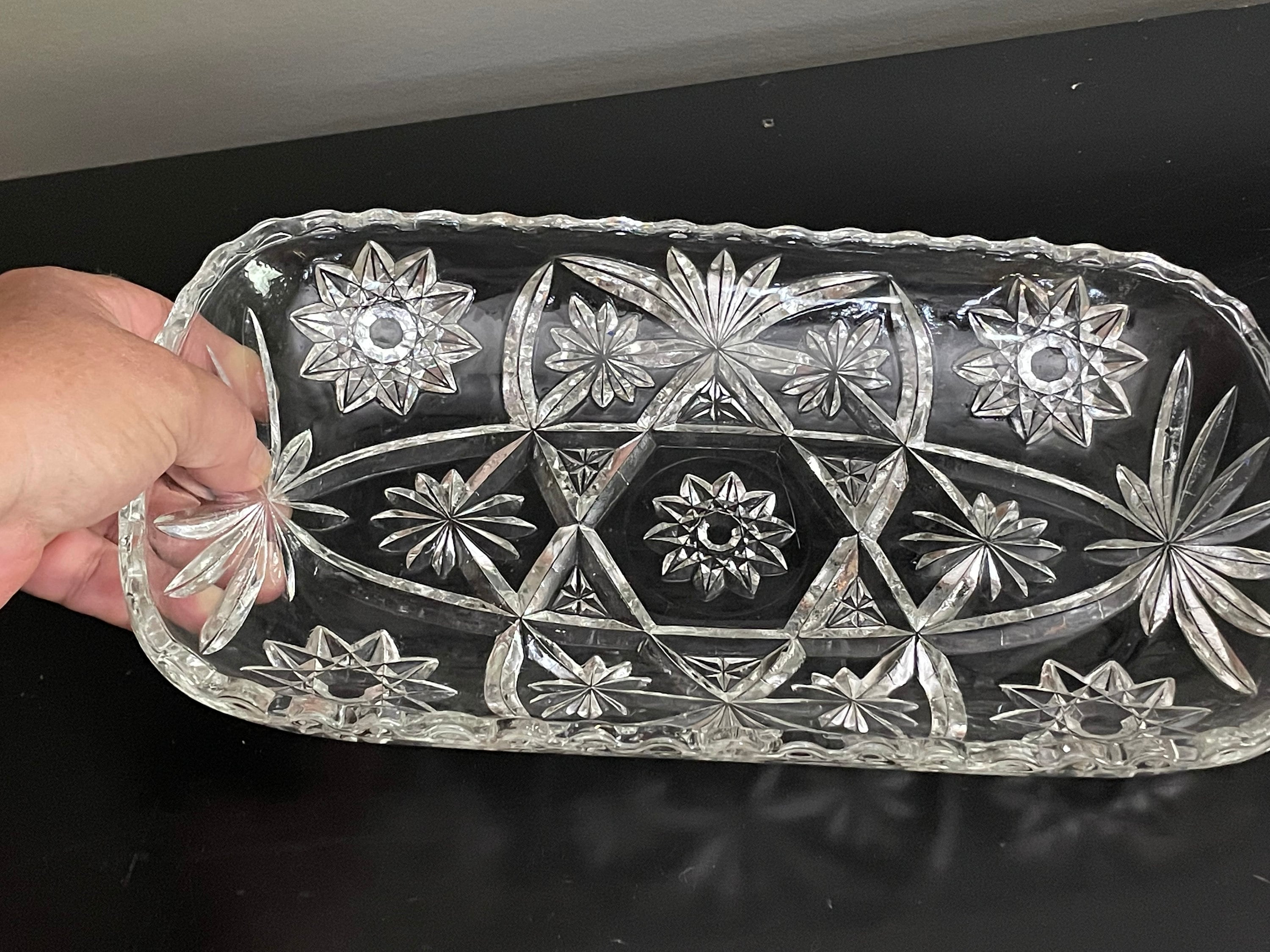 Vintage Decorative Glass Serving Dishes Mid Century Anchor Hocking ...