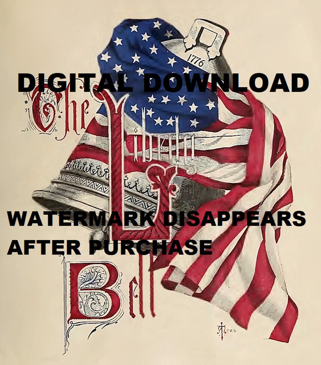 Fourth of July Liberty Bell Digital Download Printable for Patriotic ...