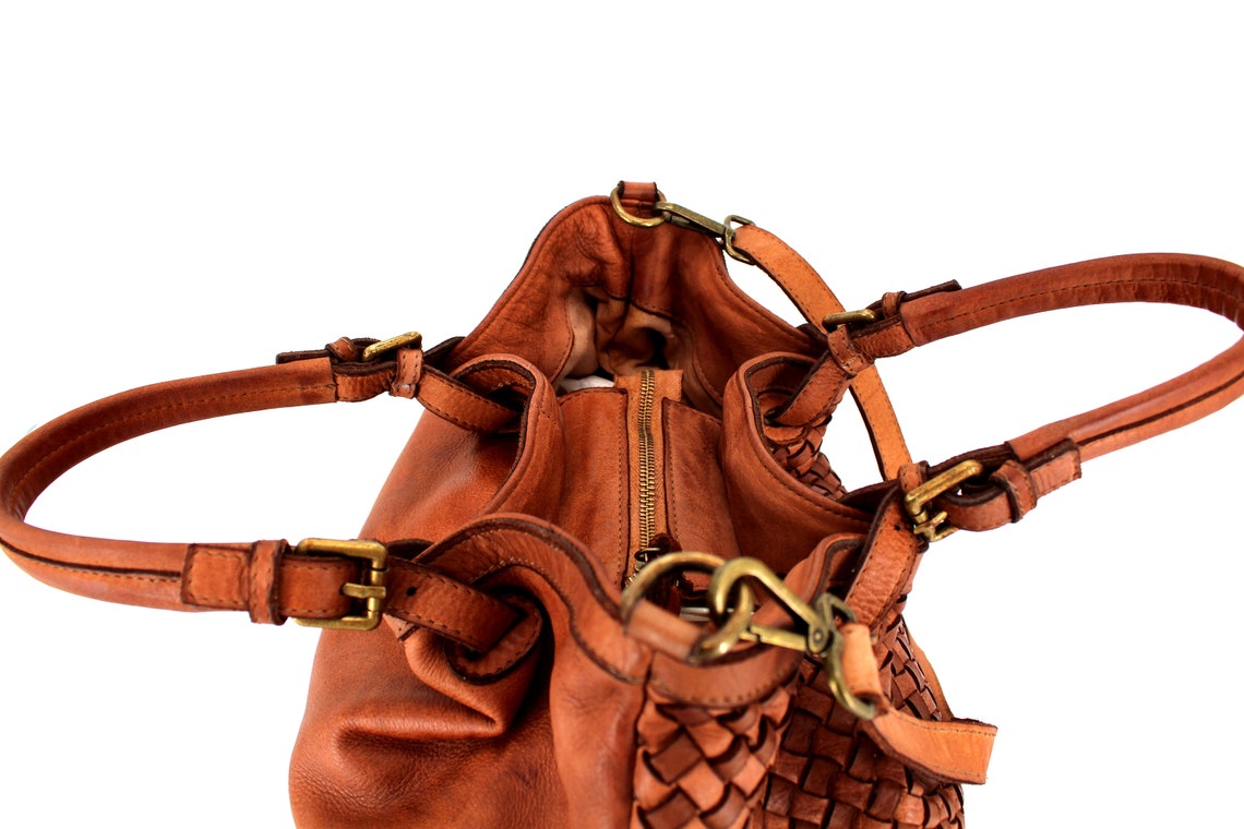 Weave Leather handbag Woven Leather bag Women's leather | Etsy