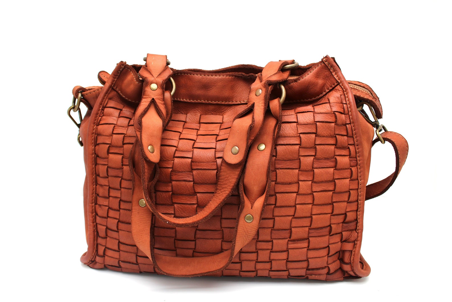 Woven Leather Bag Women Shoulder Bag Soft Handbag Leather - Etsy