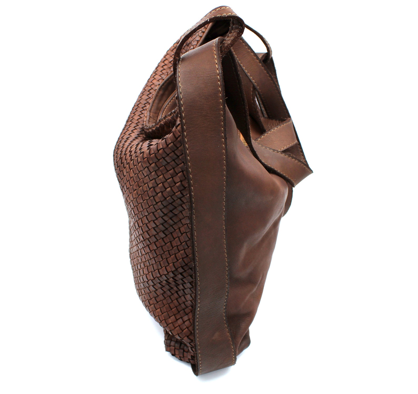 Woven Leather Bags Convertible Weave Leather Backpack Soft - Etsy