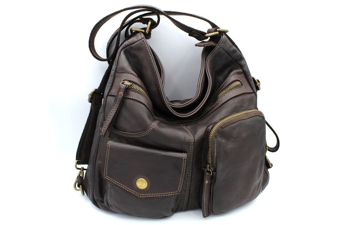 Soft Leather Bag Natural Very Soft Shoulder Bag and Backpack Pavia - Etsy