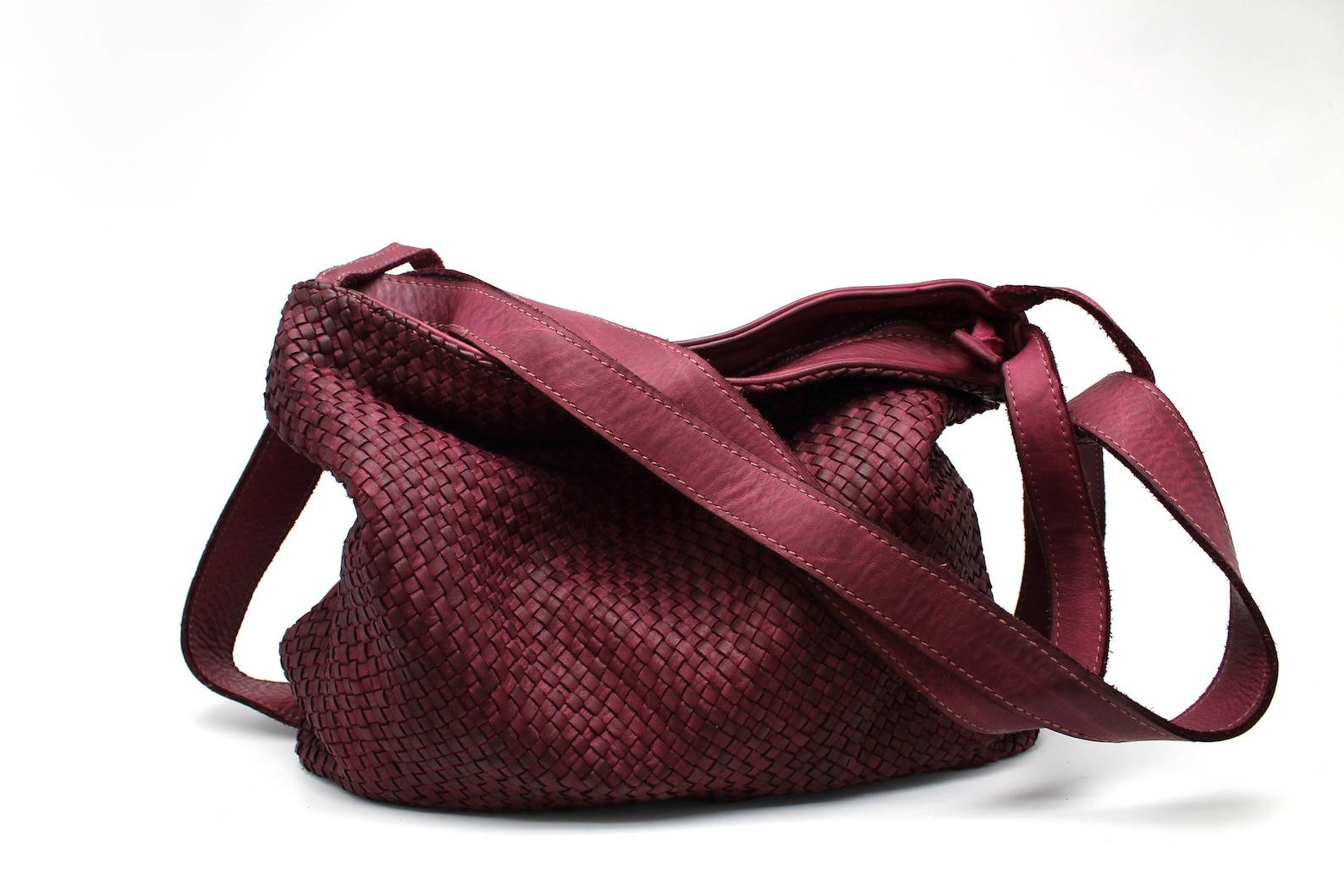 Woven Leather Bags Convertible Weave Leather Backpack Soft Handbag - Etsy