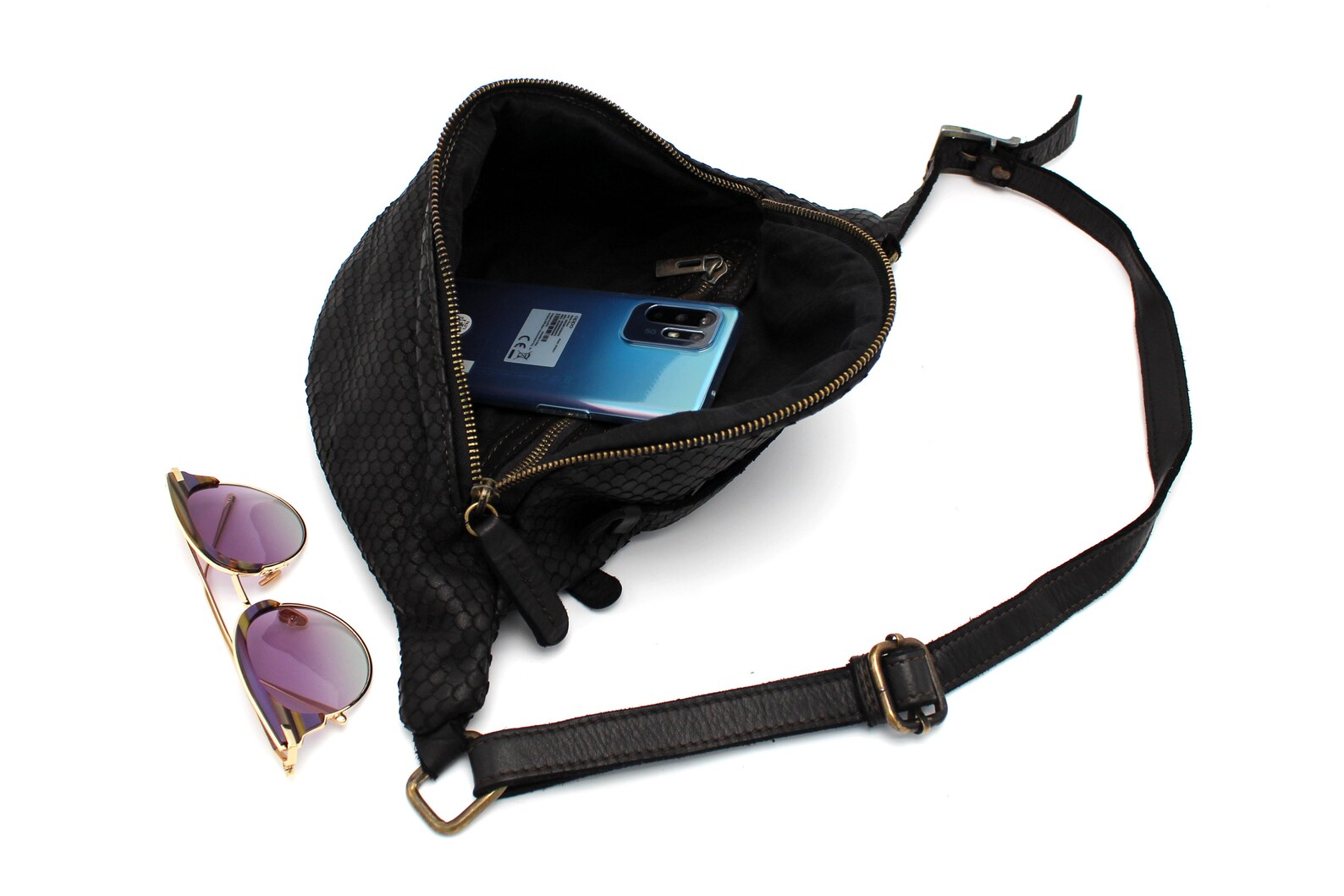 One Shoulder Bag Crossbody Waist Bag Leather Pouch Italy | Etsy