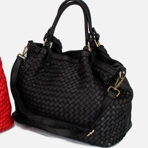 Weave Leather Handbag Woven Leather Bag Women's Leather Bags Brown - Etsy