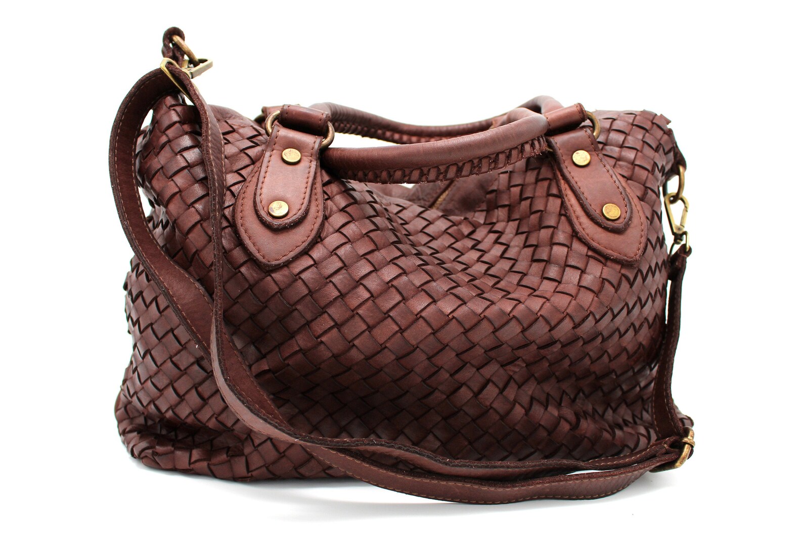 Woven Leather Handbag Woven Leather Bag Green - Etsy