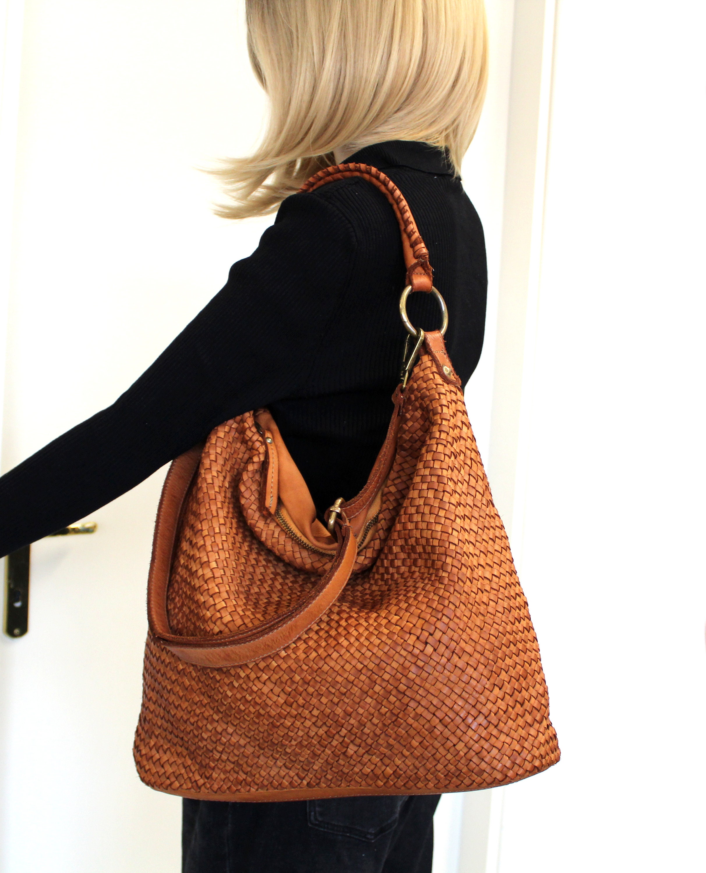 Soft Leather Bag Woven Leather Purse Leather Handbag Soft Hobo - Etsy