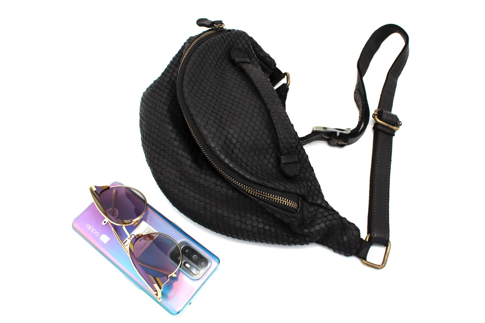 One Shoulder Bag Crossbody Waist Bag Leather Pouch Italy | Etsy