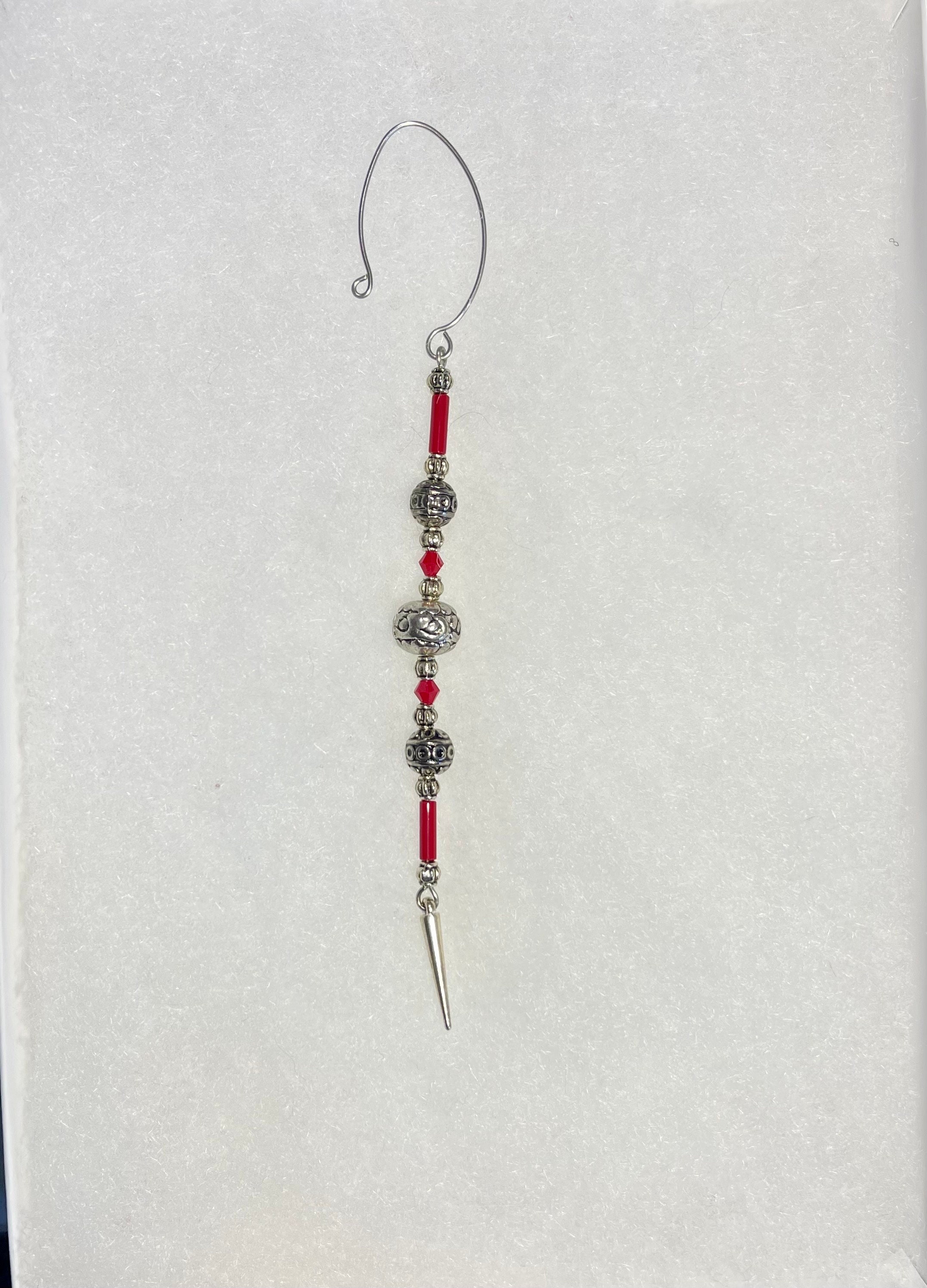 Beaded Icicle Ornament, Handmade Ornament, Wire Wrapped Ornaments ...