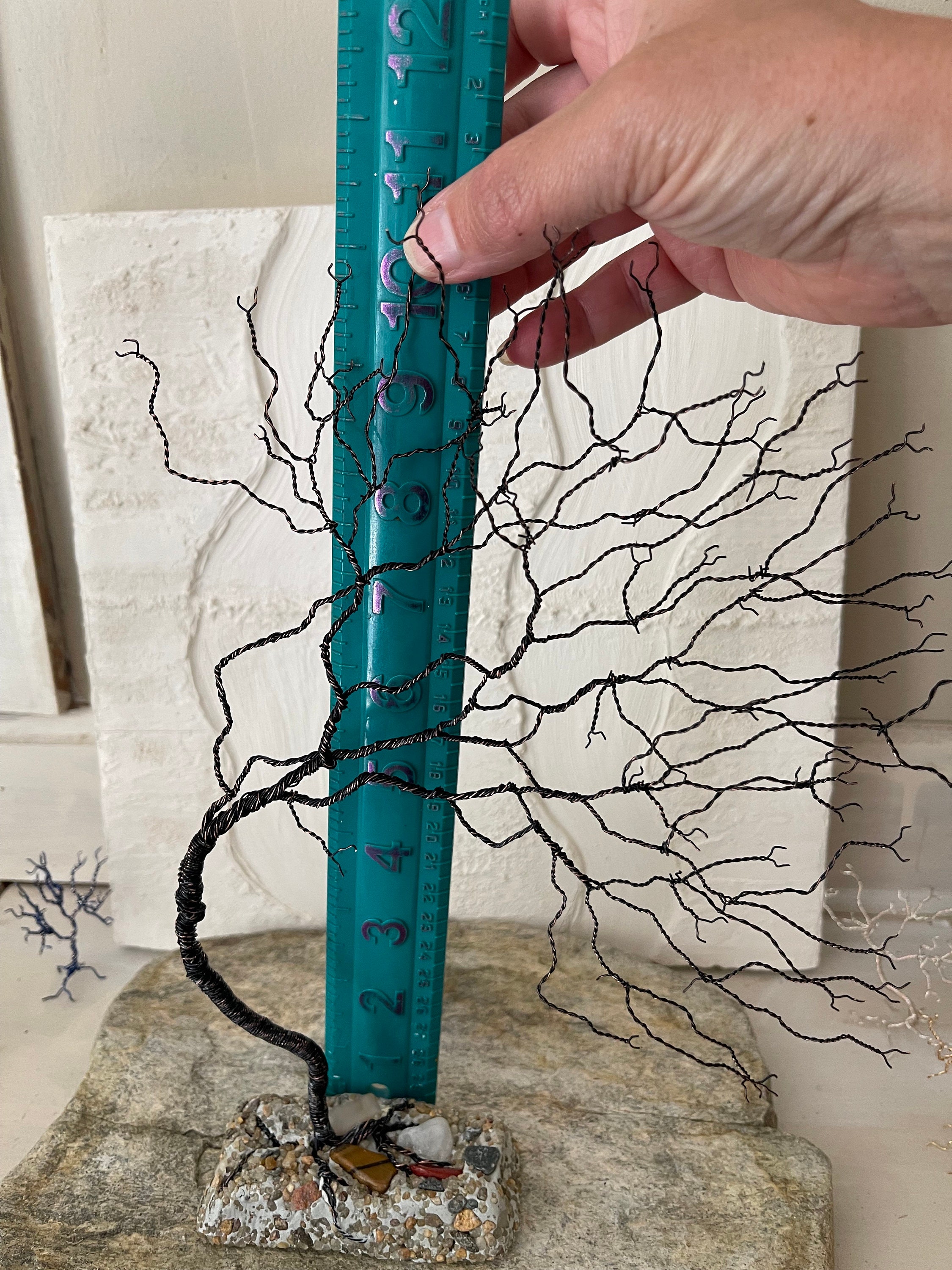 Black Wire Tree of Life Sculpture, Windswept Table Top Art - Etsy