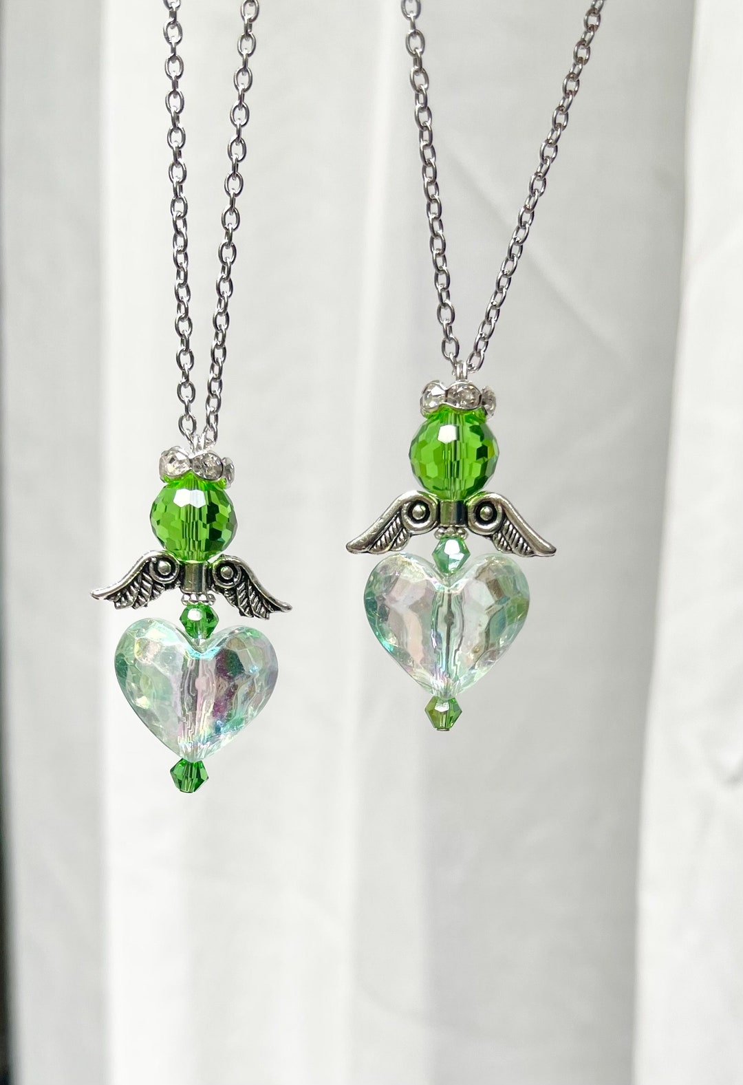 Angel Aurora Borealis Heart Rear View Mirror Charm, Guardian Angel ...