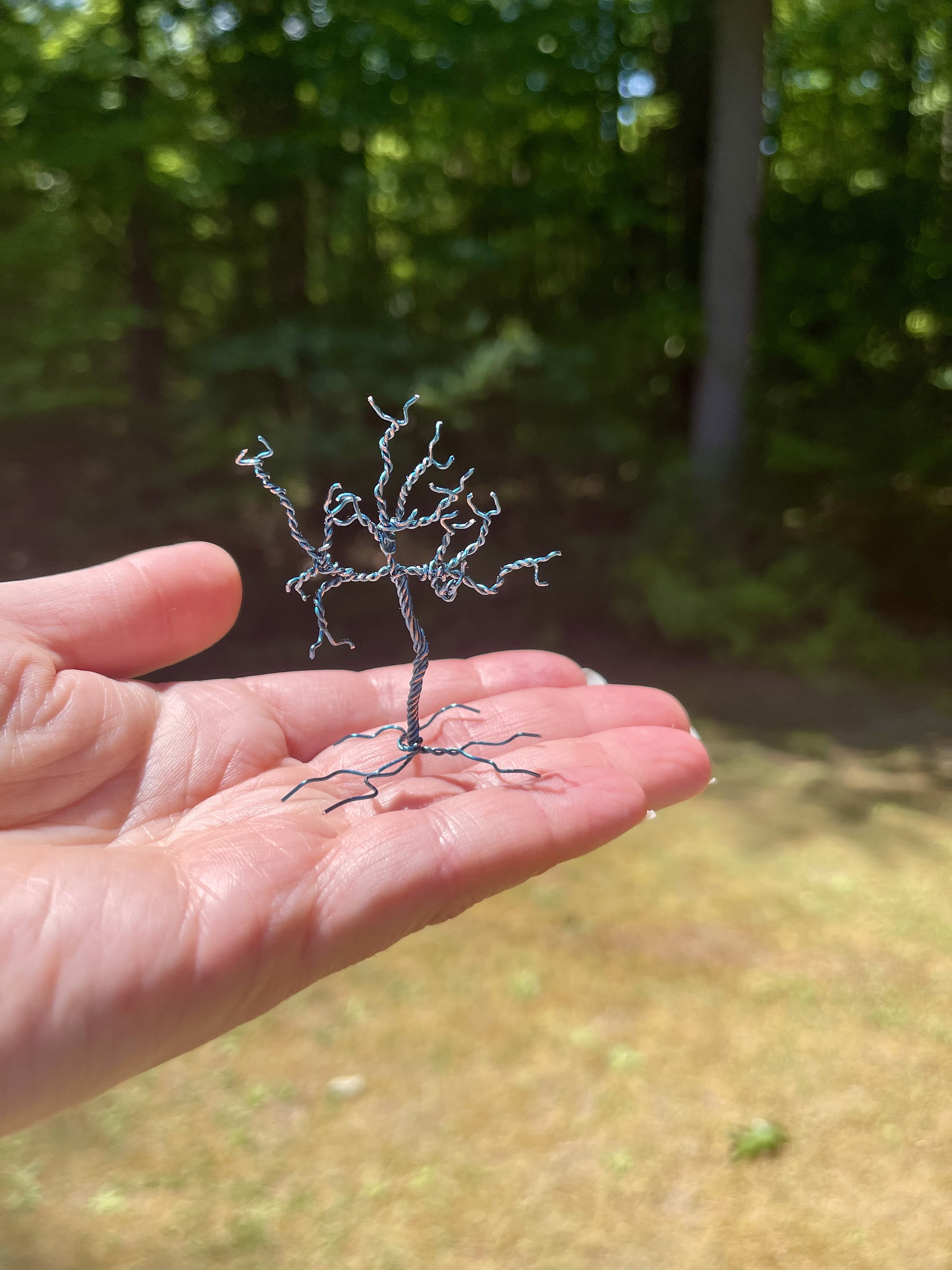 Sapphire Wire Wrapped Tree Sculpture, Tabletop Art - Etsy