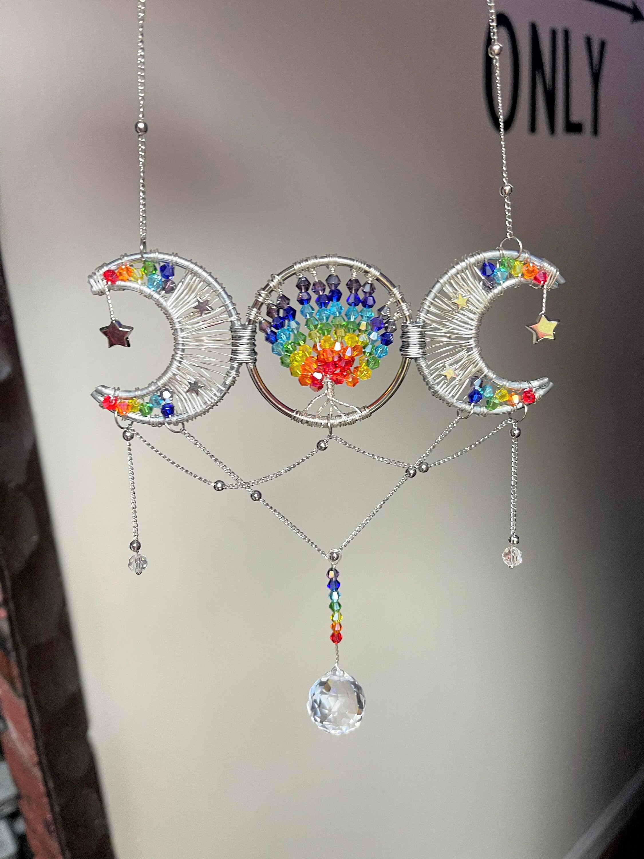 Tree of Life Moon Phases Sun Catcher Beaded Tree of Life Sun - Etsy