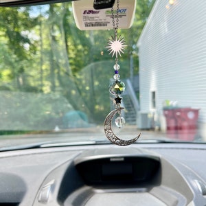 Moon and Star Sun Catcher, Rear View Mirror Accessories, Window ...