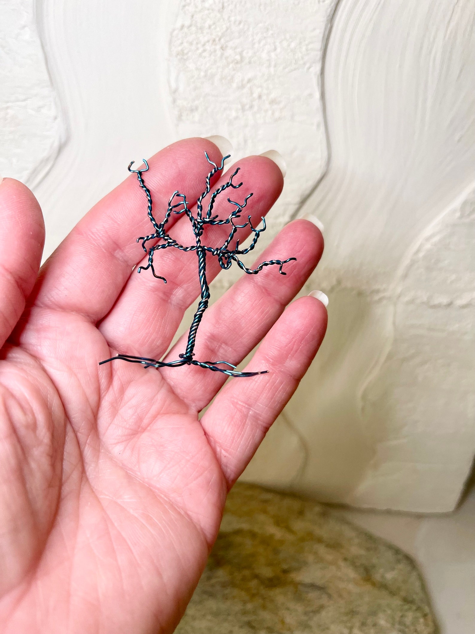 Wire Tree Sculpture, Wire Sculpture, Sapphire Wire Wrapped Tree ...