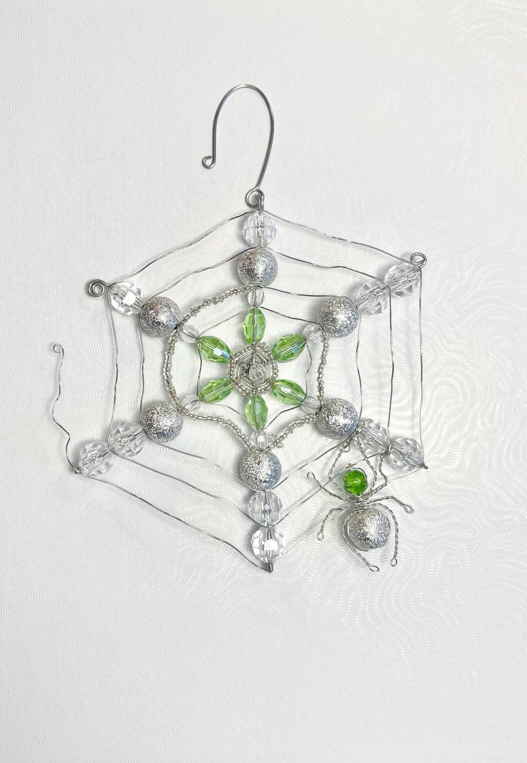 Snowflake Spiderweb, Wire Wrapped Spider, Snowflake Ornament, Spider ...