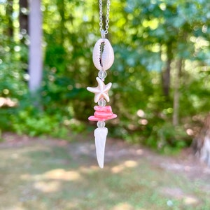 Cowrie Shell Starfish Rear View Mirror Charm, Car Accessories, Rearview ...