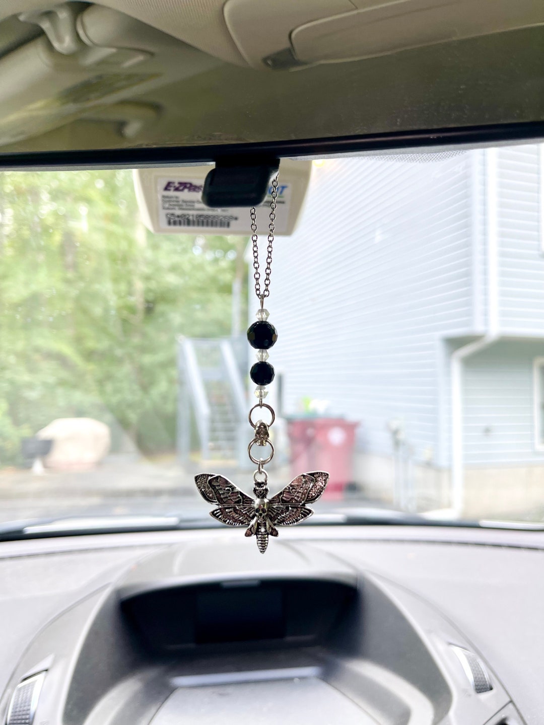 Death Head Moth Skull Rear View Mirror Charm, Car Accessories, Rearview ...