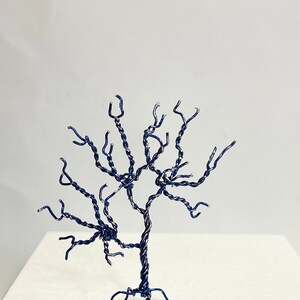 Wire Tree Sculpture, Wire Sculpture, Blue Wire Wrapped Tree Sculpture ...