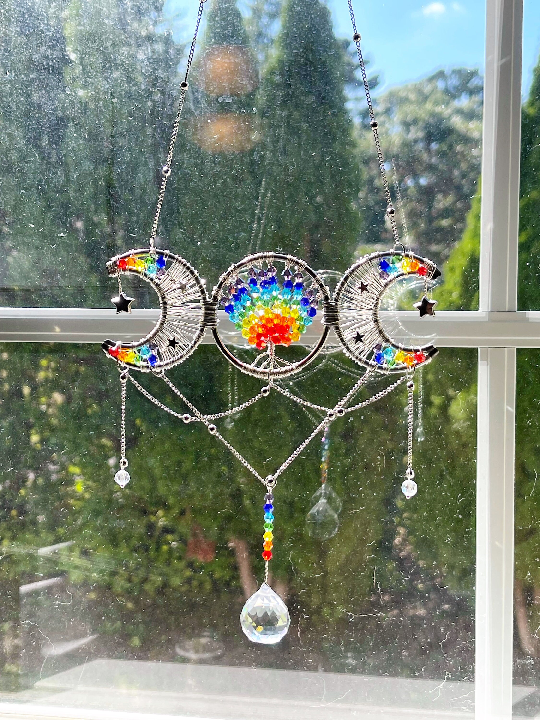 Tree of Life Moon Phases Sun Catcher Beaded Tree of Life Sun - Etsy